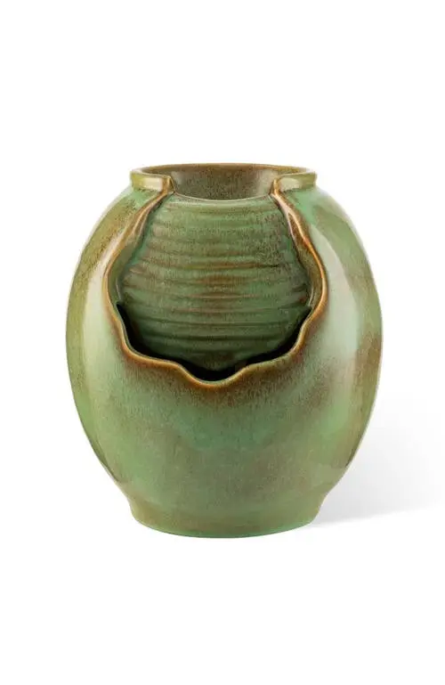 GLITZHOME Ceramic Sage Pot Table Fountain With Pump
