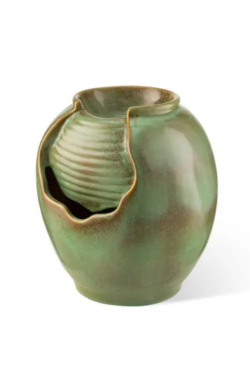 GLITZHOME Ceramic Sage Pot Table Fountain With Pump