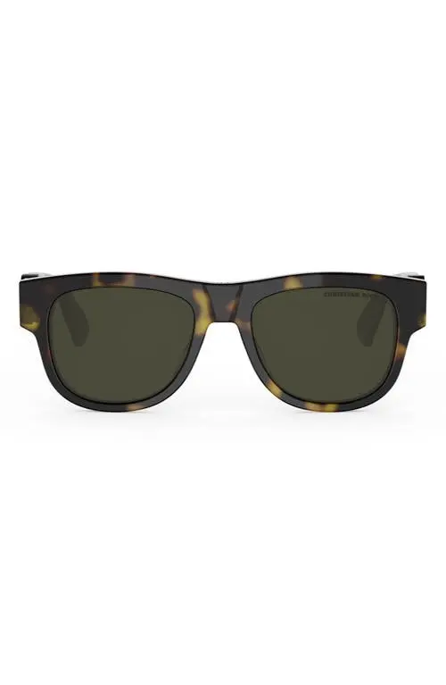Dior Oblique S3i 53mm Mirrored Geometric Sunglasses - Dark Havana/green