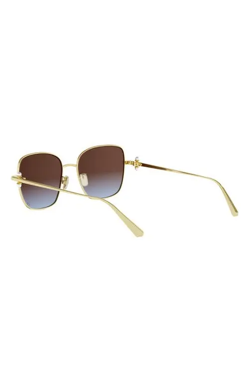 Dior Tribales S1u 55mm Square Sunglasses - Shiny Gold Dh/bordeaux