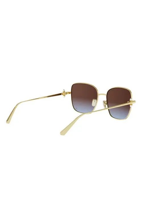 Dior Tribales S1u 55mm Square Sunglasses - Shiny Gold Dh/bordeaux