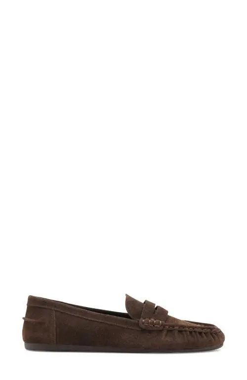 Mango Suede Penny Loafer - Chocolate