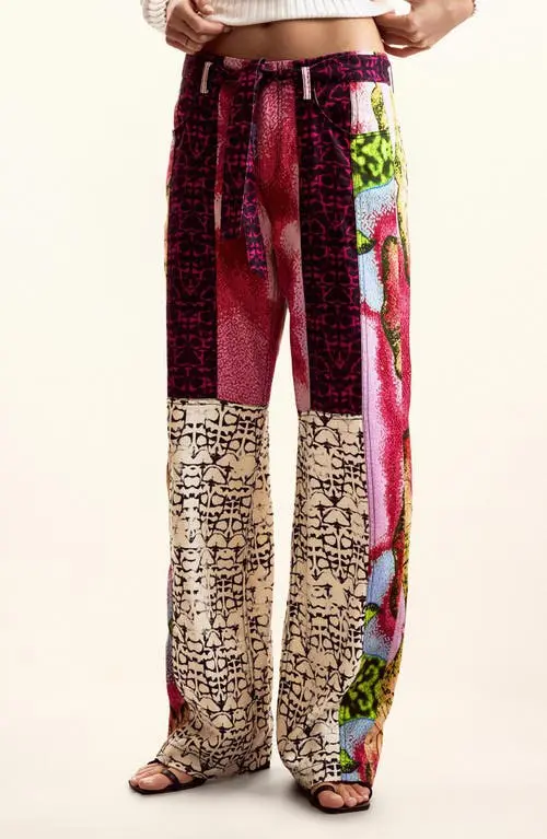 Desigual Mix Print Straight-leg Pants