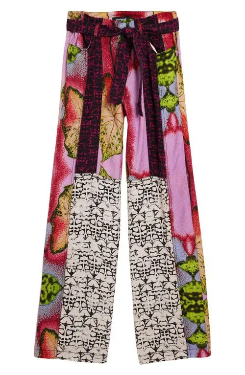 Desigual Mix Print Straight-leg Pants