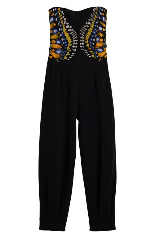 Desigual Mixed Media Strapless Jumpsuit