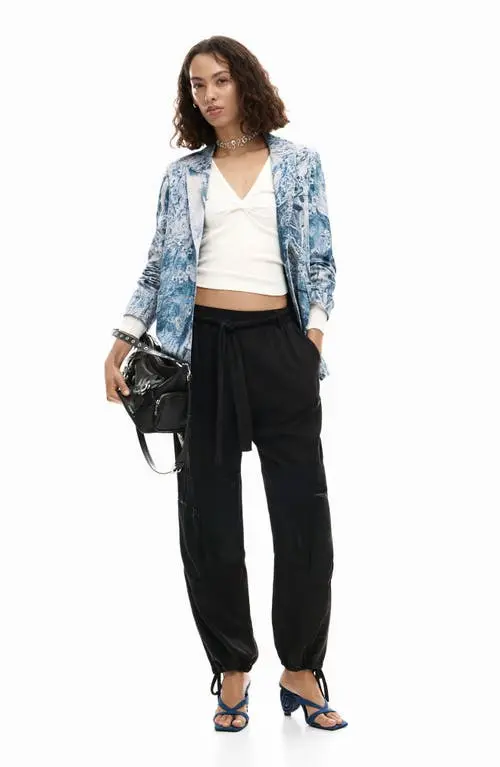 Desigual Floral Print Cotton Blend Jacket