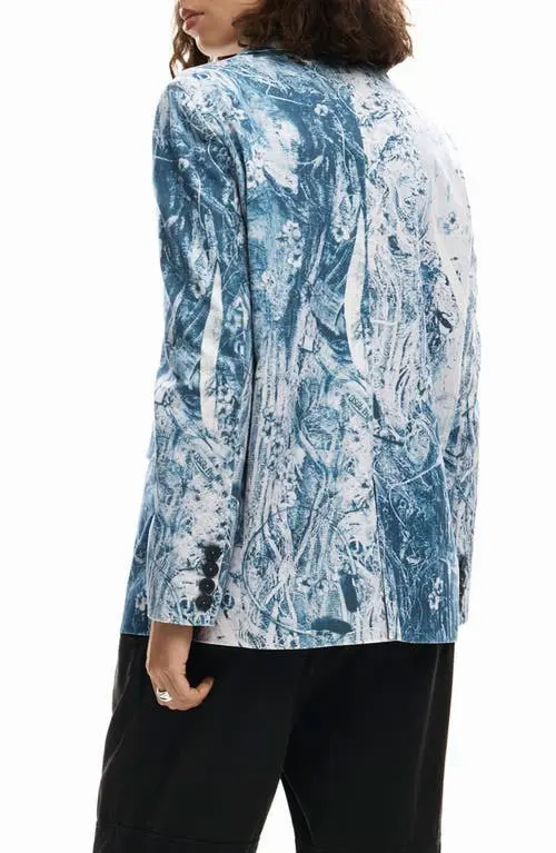 Desigual Floral Print Cotton Blend Jacket