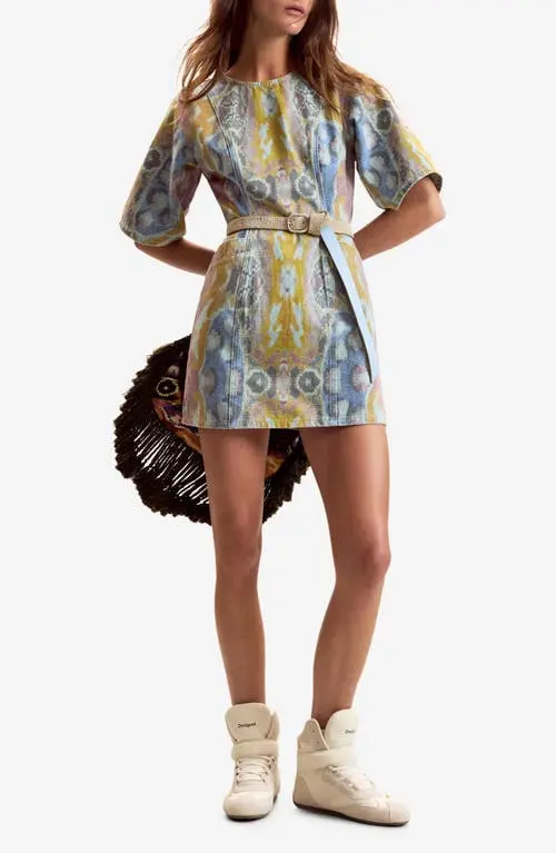 Desigual Printed Denim Minidress