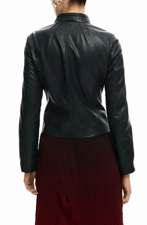 Desigual Faux Leather Moto Jacket