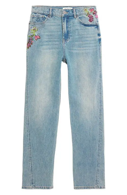 Desigual Floral Embroidered Slim Fit Jeans