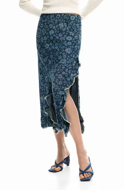 Desigual Floral Print Midi Skirt