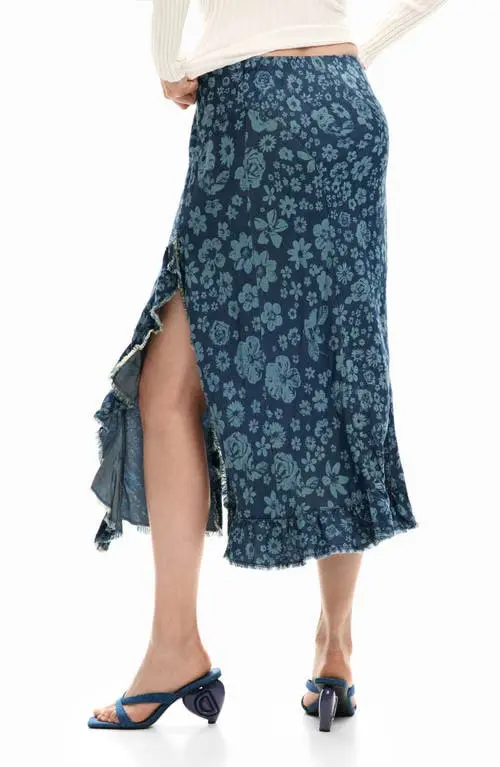Desigual Floral Print Midi Skirt