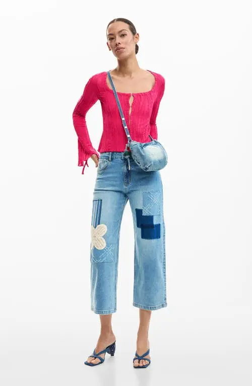 Desigual Patchwork Crop Jeans