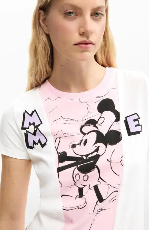 Desigual Mickey Mouse Paneled Graphic T-shirt