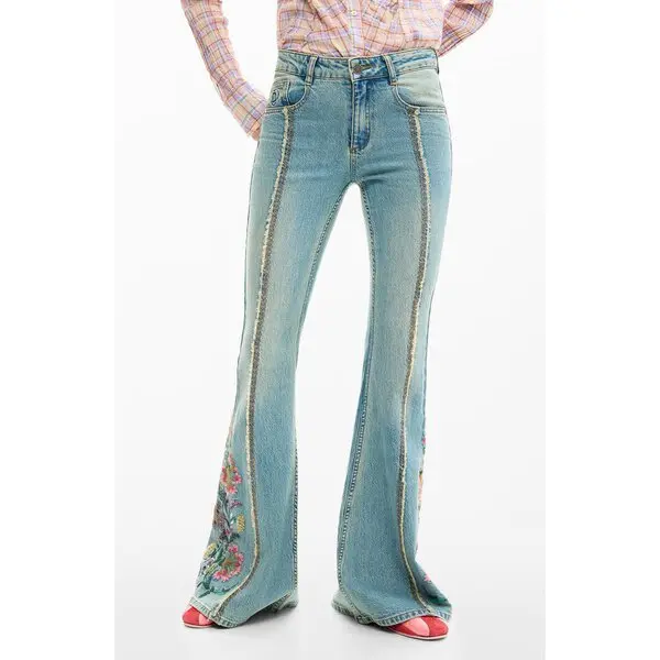 Desigual Embroidered Flare Jeans