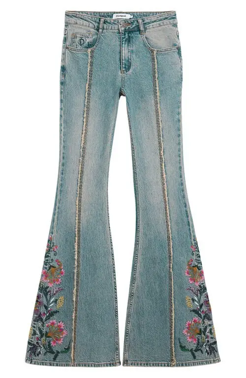 Desigual Embroidered Flare Jeans