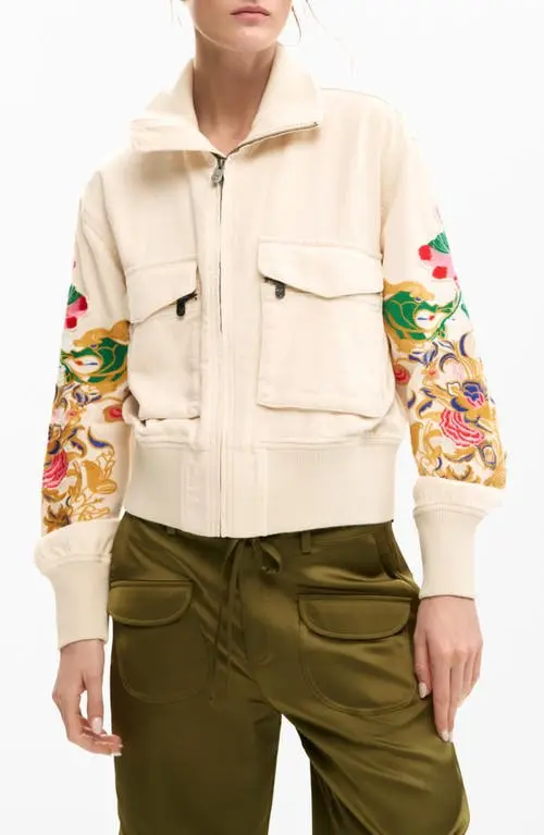 Desigual Embroidered Sleeve Jacket