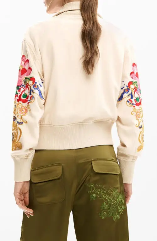 Desigual Embroidered Sleeve Jacket