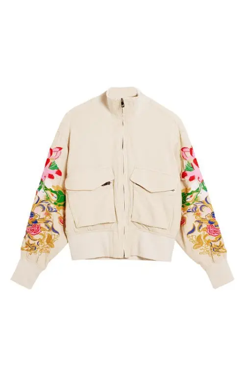 Desigual Embroidered Sleeve Jacket