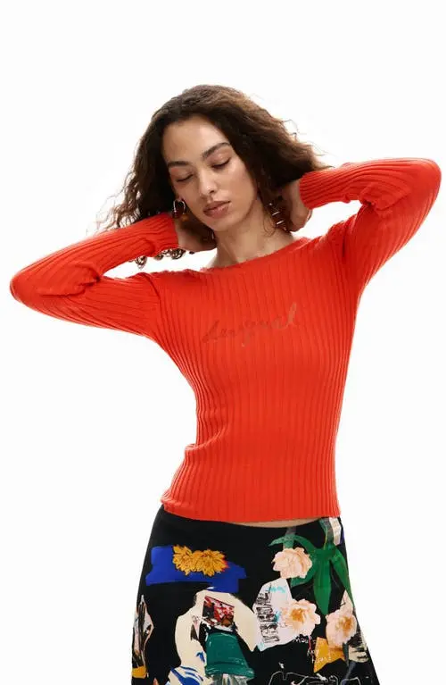 Desigual Long Sleeve Rib T-shirt