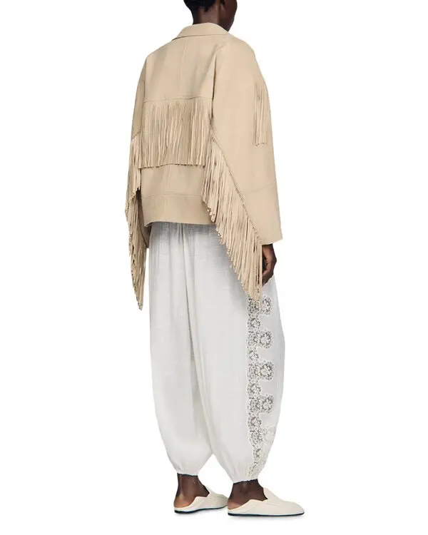 Sandro Jackie Fringe Suede Jacket