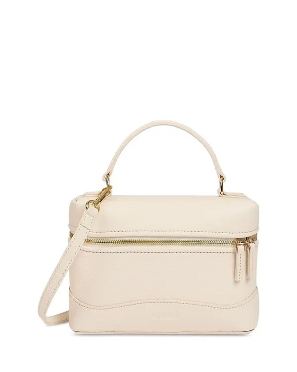Sandro Grained Leather Tangolino Bag - Ecru