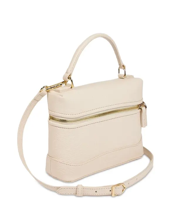 Sandro Grained Leather Tangolino Bag - Ecru
