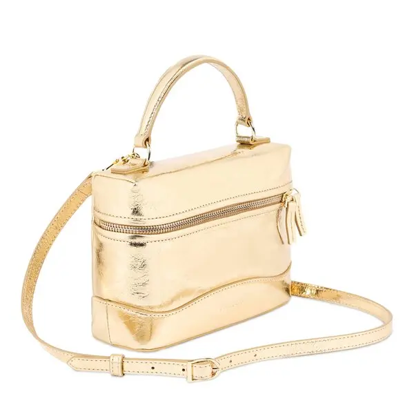 Sandro Tangolino Metallic Leather Bag - Gold