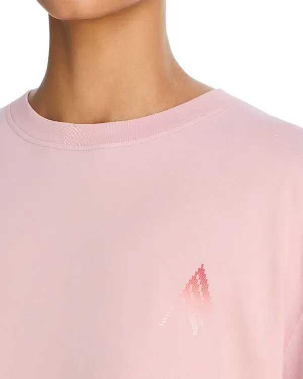 Attico Cotton T-shirt With Asymmetrical Hem - Rose