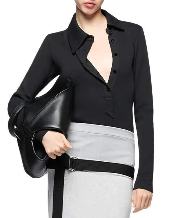 Attico Long Sleeve Top - Black
