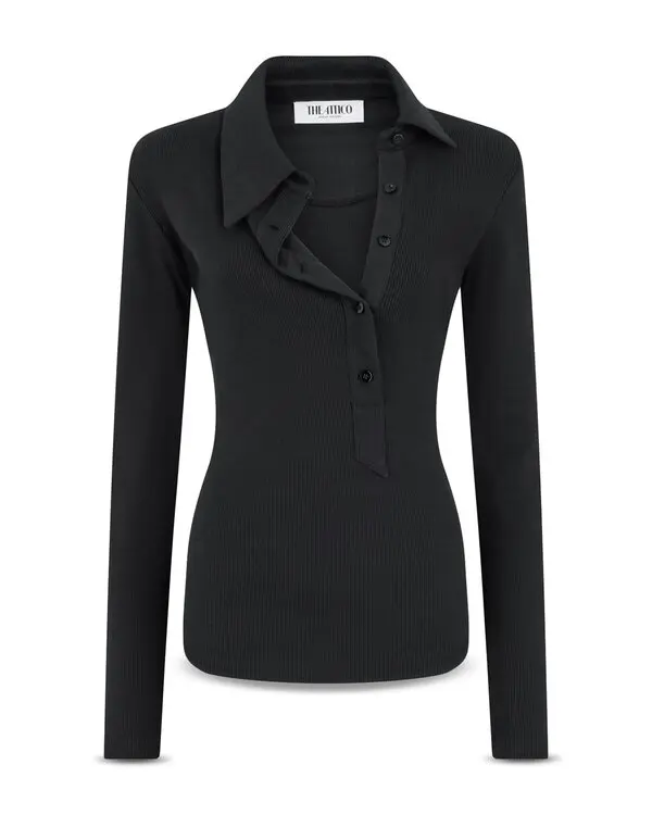 Attico Long Sleeve Top - Black