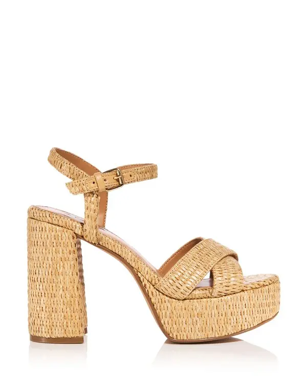 Aqua Grace Platform Sandals - Raffia