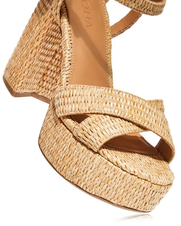Aqua Grace Platform Sandals - Raffia