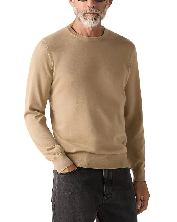 Zegna Cashseta Cashmere & Silk Crewneck Sweater - Beige Mélange