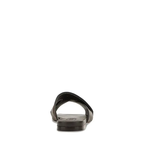TOD'S Leather And Suede Slide Sandals - Dark Brown