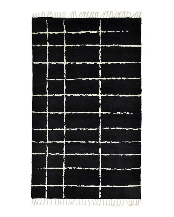 TIMELESS RUG DESIGNS Paris S3386 Area Rug, 6' X 9 - Black