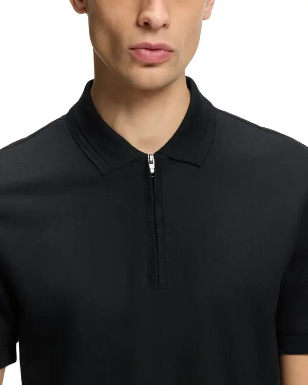 BOSS H Paras Quarter Zip Polo Shirt - Black