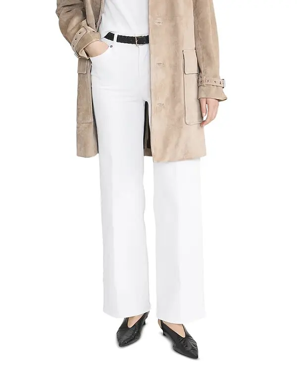 FRAME Le Slim Low Rise Palazzo Jeans - White