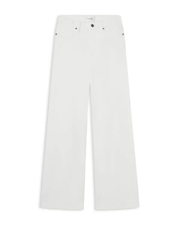 FRAME Le Slim Low Rise Palazzo Jeans - White
