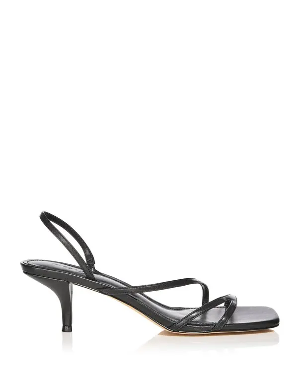 Aqua Flona Strappy Sandals - Black Leather