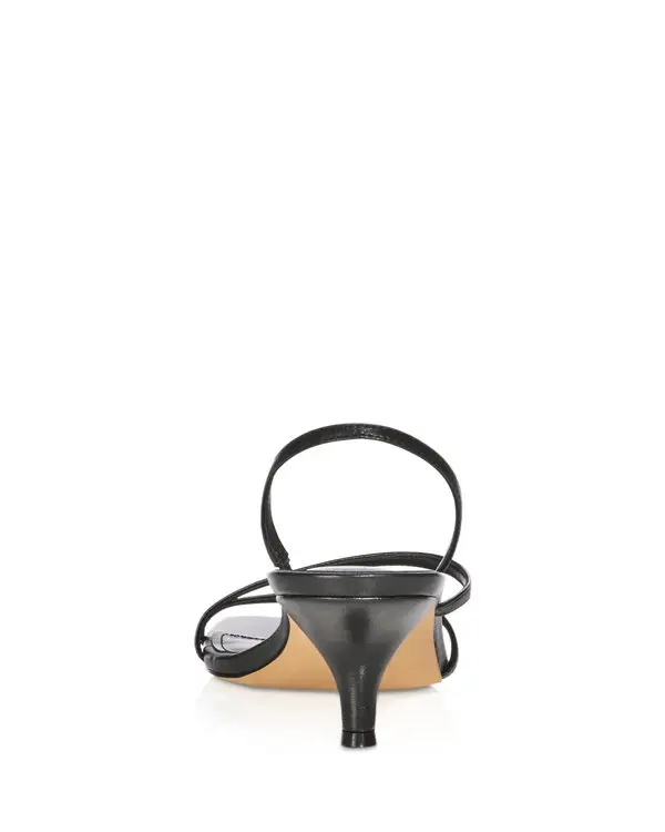 Aqua Flona Strappy Sandals Exclusive - Black Leather