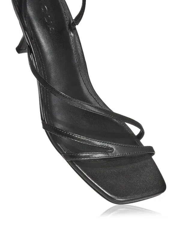Aqua Flona Strappy Sandals Exclusive - Black Leather