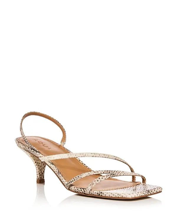 Aqua Flona Strappy Sandals - Brown Snake