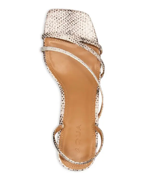 Aqua Flona Strappy Sandals - Brown Snake