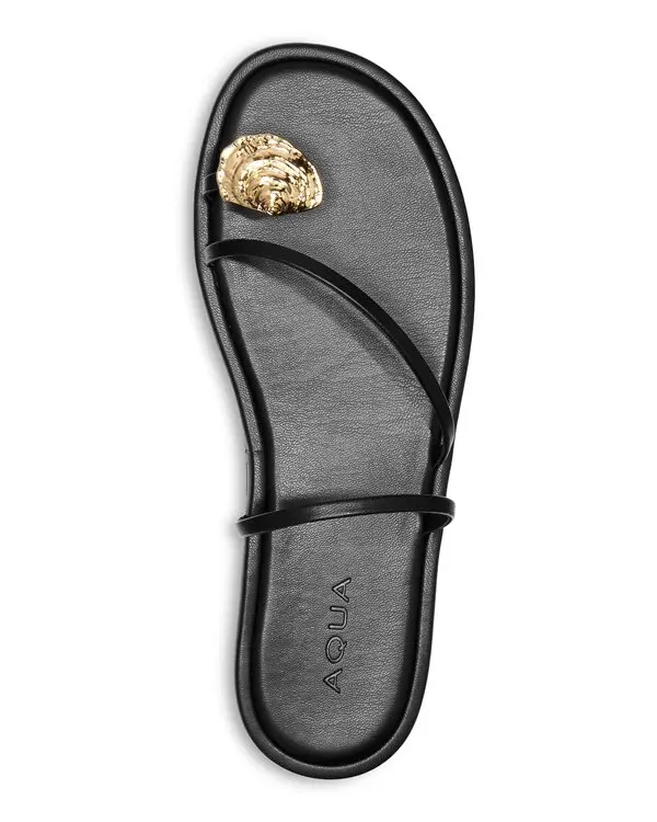 Aqua Jeni Thong Sandals - Black Nubuck