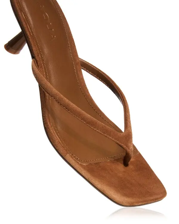 Aqua Ebony Thong Sandals - Chestnut Suede