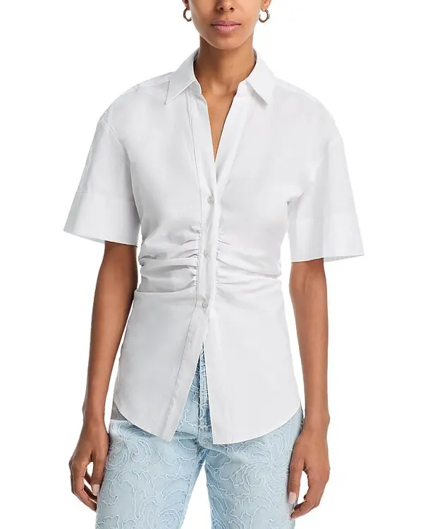 Veronica Beard Devra Short Sleeve Top - White