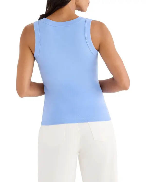 NIC+ZOE Knit Rib Scoop Tank - French Blue