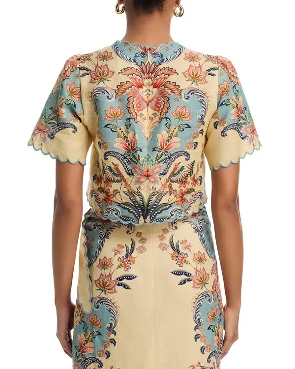 Farm Rio Cropped Linen Top - Boho Beauty