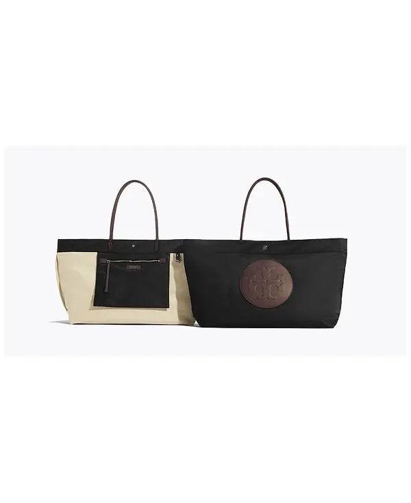 Tory Burch Ella Twist Reversible Tote - Black